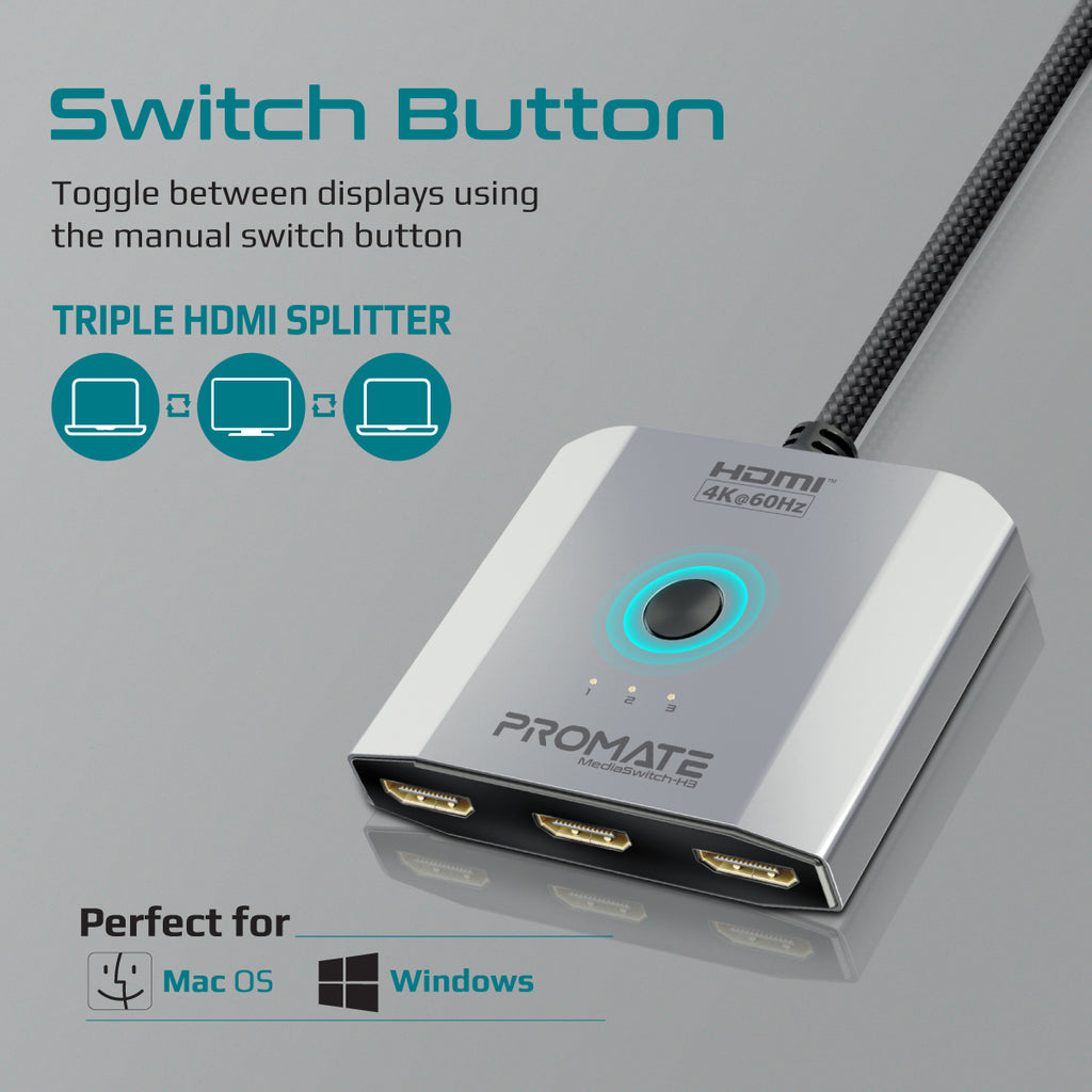 4K High Resolution 3-in-1 HDMI® Switch – Promate Technologies