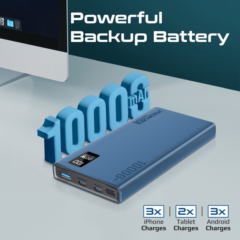 Compact Smart Charging Power Bank with 20W PD Dual USB-C and 22.5W USB ...