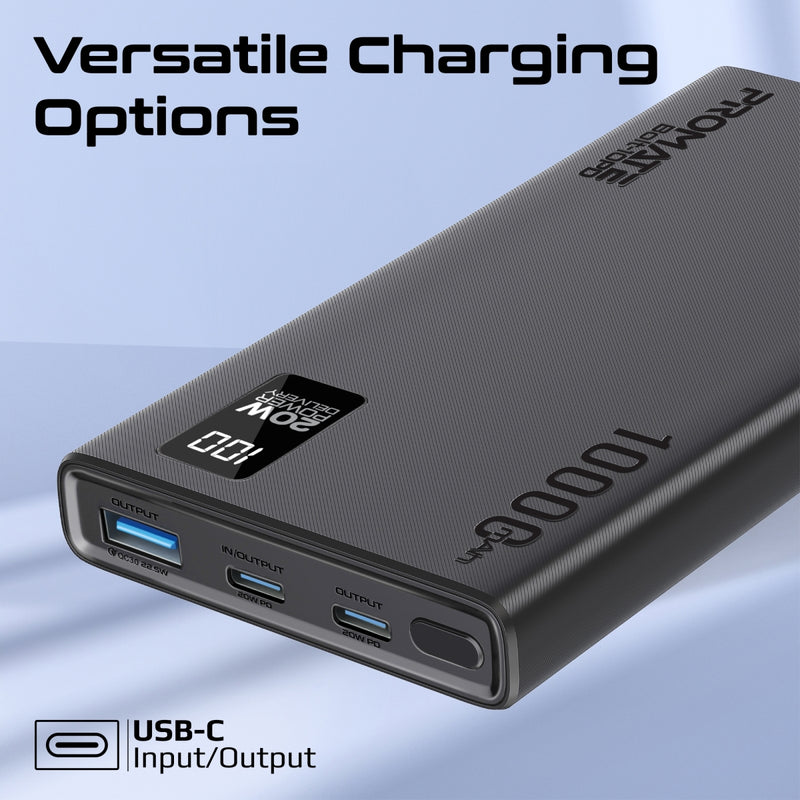 Compact Smart Charging Power Bank with 20W PD Dual USB-C and 22.5W USB ...