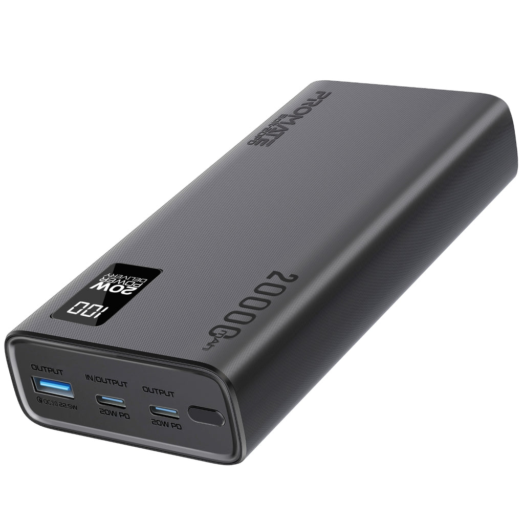 Compact Smart Charging Power Bank with 20W PD Dual USB-C and 22.5W USB ...