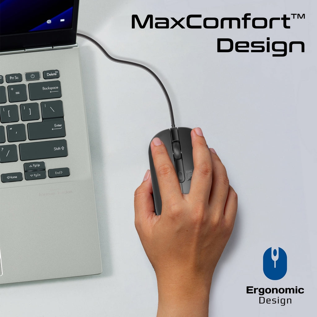 MaxComfort™ Adjustable DPI Wired Optical Mouse – Promate Technologies