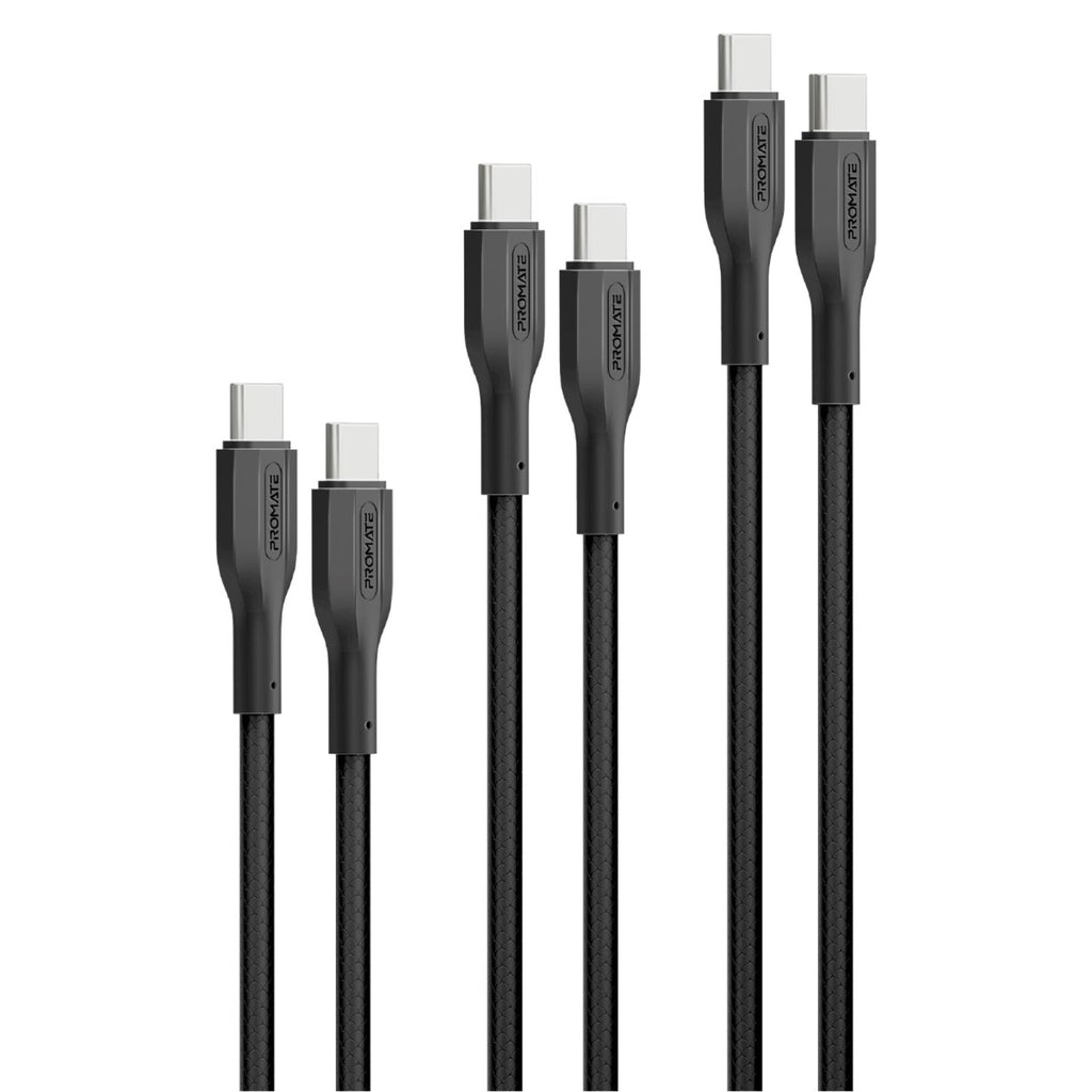 3Pcs High Tensile Strength Data & Charge USB-C Cable kit – Promate ...