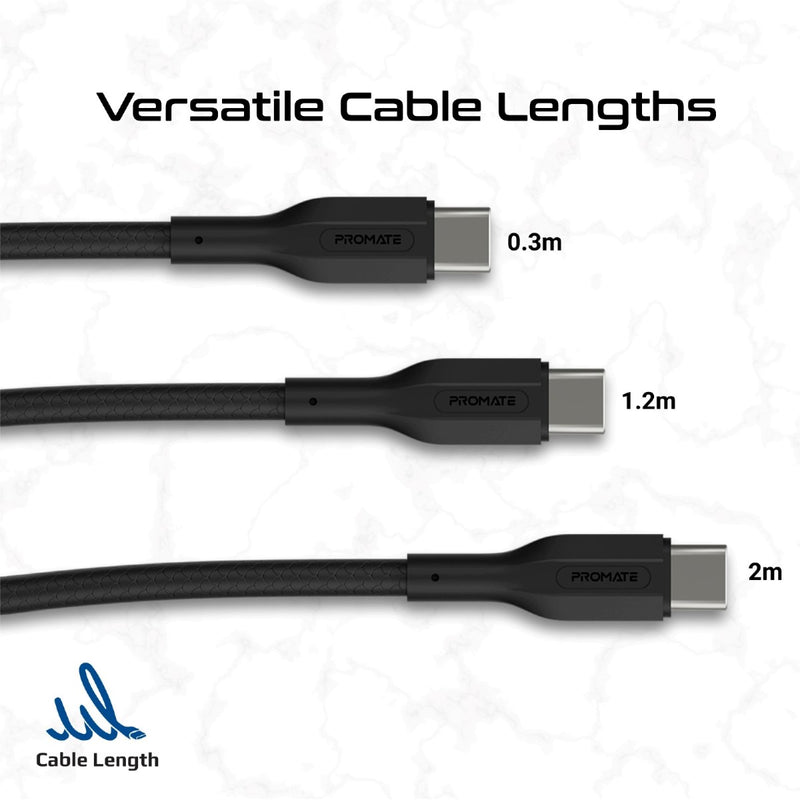 3Pcs High Tensile Strength Data & Charge USB-C Cable kit – Promate ...