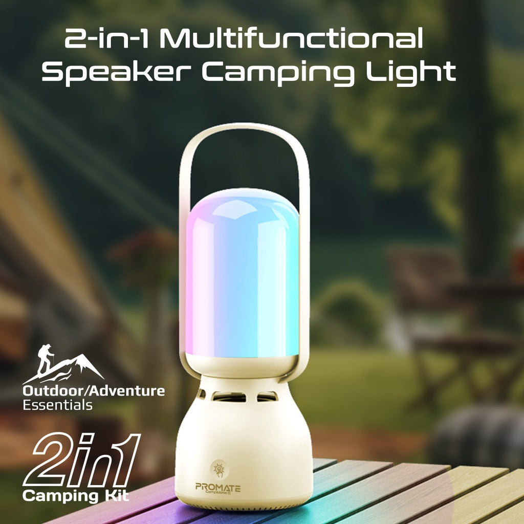 Portable Multifunctional Bluetooth Speaker Camping Light – Promate ...
