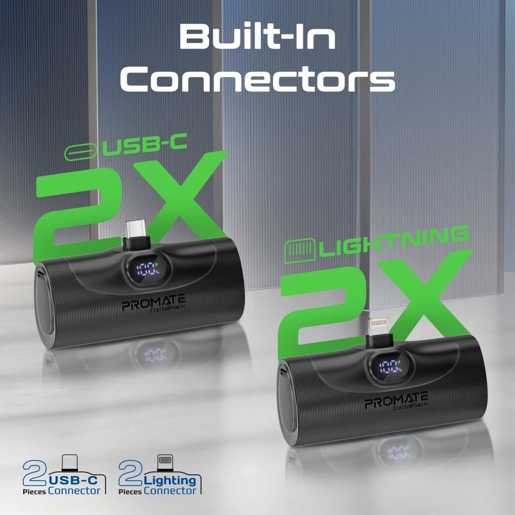 Ultra-Compact 4-Piece Fast Charging Power Bank Kit with In-Built USB-C ...