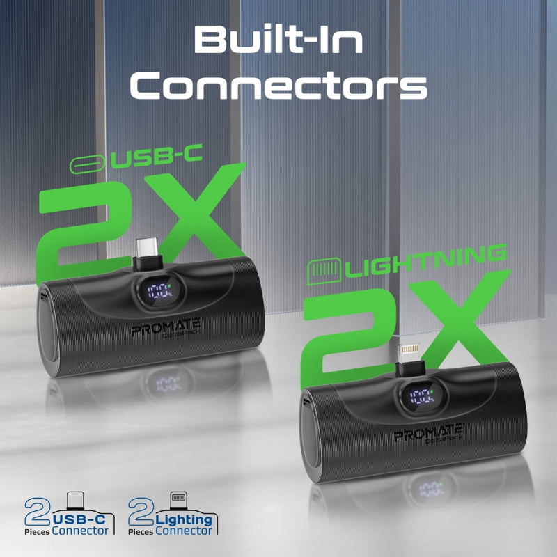 Ultra-Compact 4-Piece Fast Charging Power Bank Kit with In-Built USB-C ...