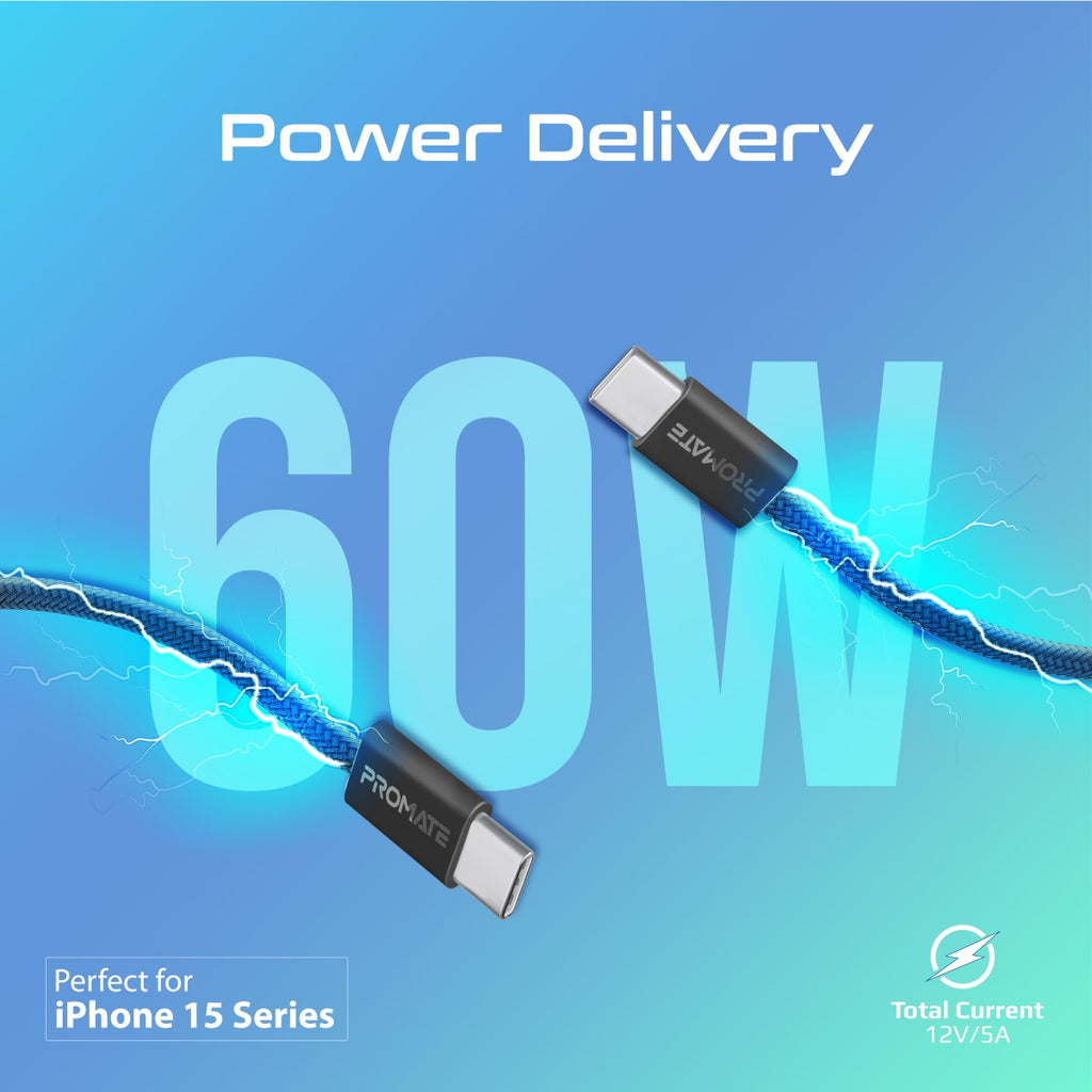 Ultra-Fast 60W Power Delivery USB-C cable – Promate Technologies