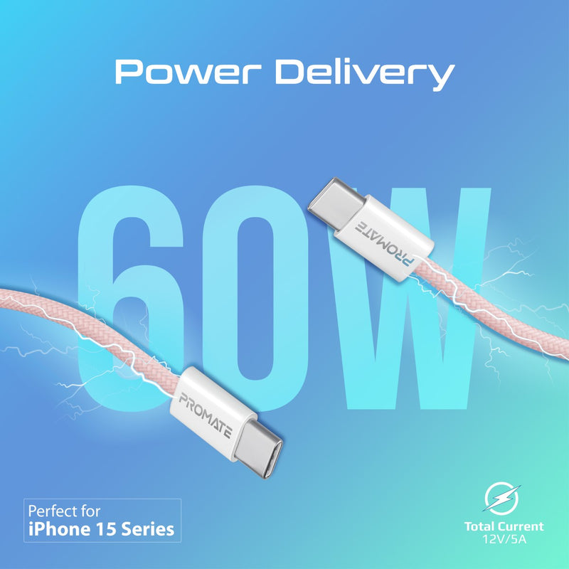 Ultra-Fast 60W Power Delivery USB-C cable – Promate Technologies