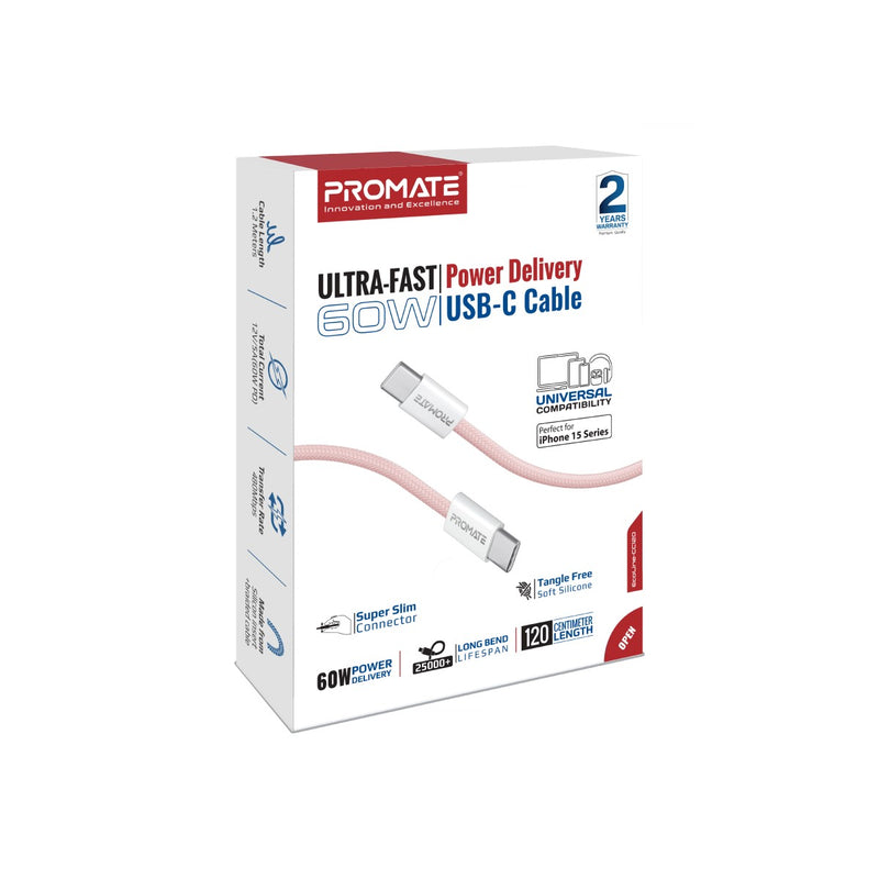 Ultra-Fast 60W Power Delivery USB-C cable – Promate Technologies