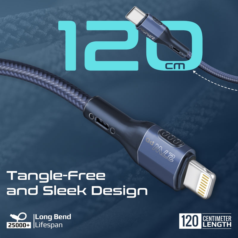 Tough-Built 27W Power Delivery USB-C to Lightning Cable – Promate ...