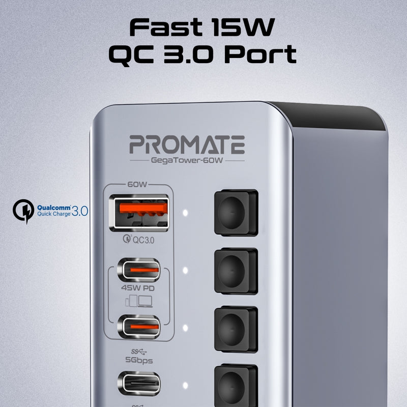Fast Charge Multi-port USB-C Tower Hub with 5Gbps Data Transfer ...