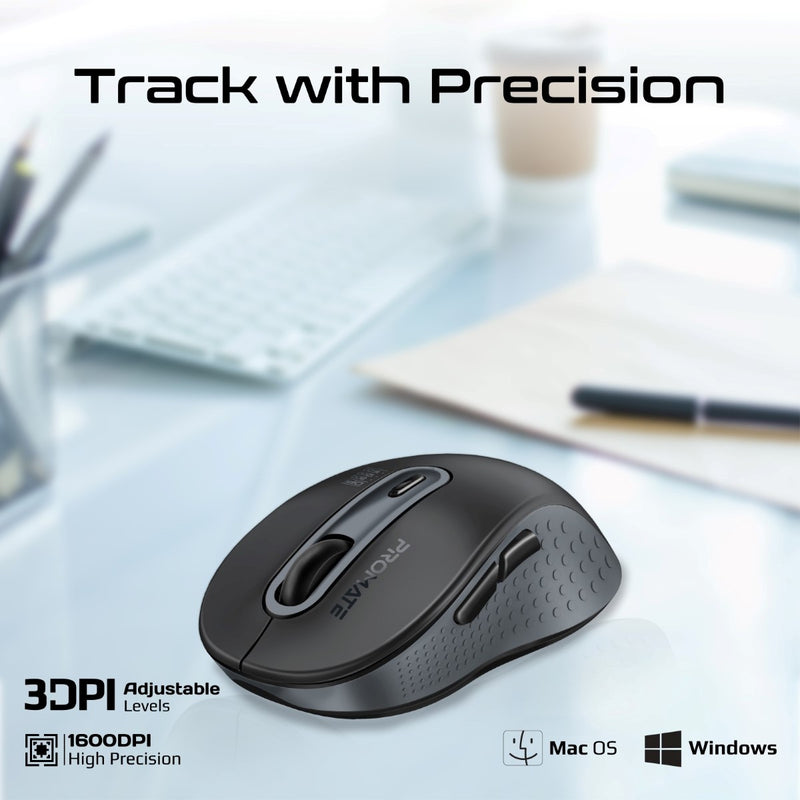 Dual Mode Wireless Optical Mouse with BT & RF Connectivity – Promate ...