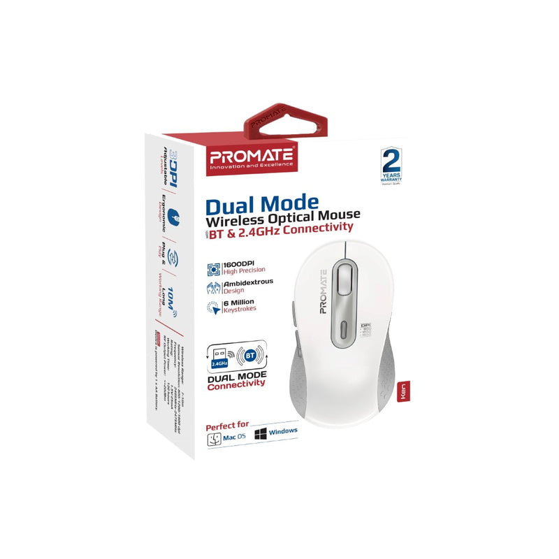 Dual Mode Wireless Optical Mouse with BT & RF Connectivity – Promate ...