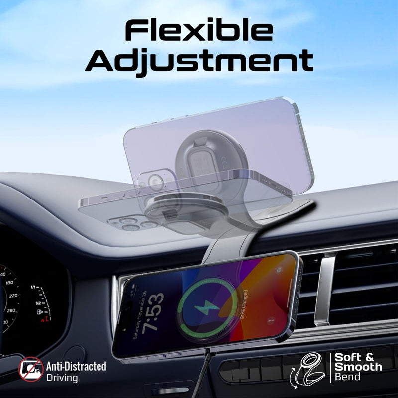 15W MagSafe Compatible Flexible Smartphone Charging Mount – Promate ...