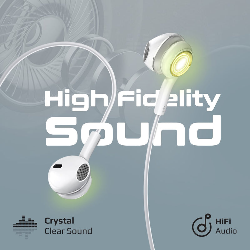 LumiSound™ Transparent Stereo USB-C Wired RGB Earphones – Promate ...