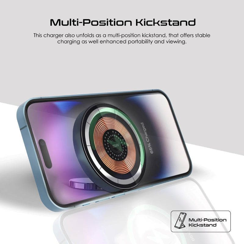 2-in-1 Transparent 15W MagSafe Compatible Charger with 3W Foldable App ...