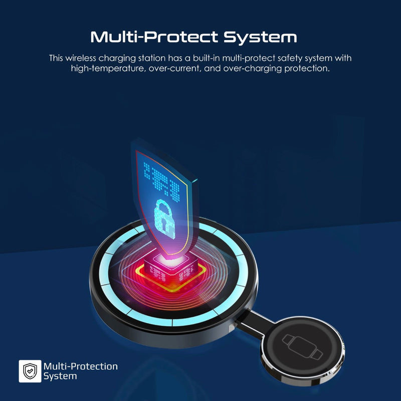 2-in-1 Transparent 15W MagSafe Compatible Charger with 3W Foldable App ...