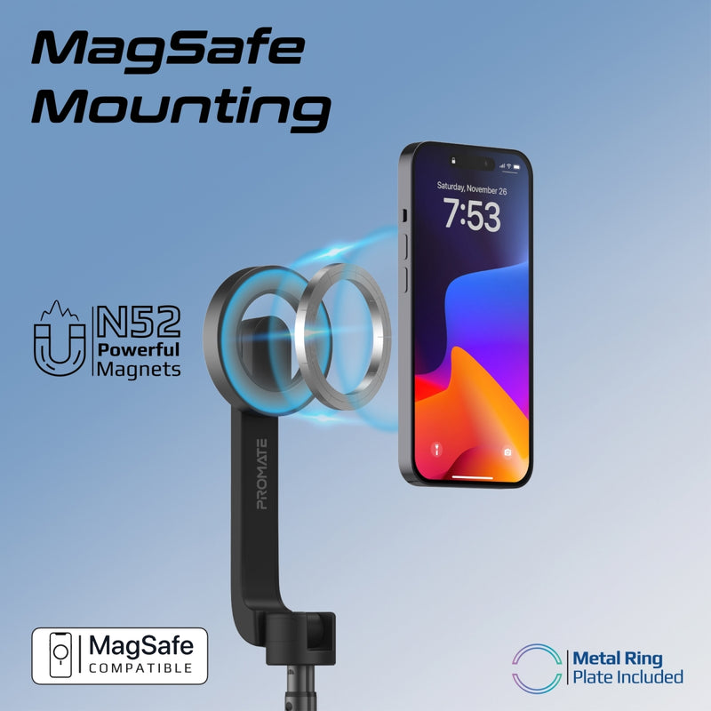 MagSafe Compatible Foldable Selfie Stick with BT Remote Control ...