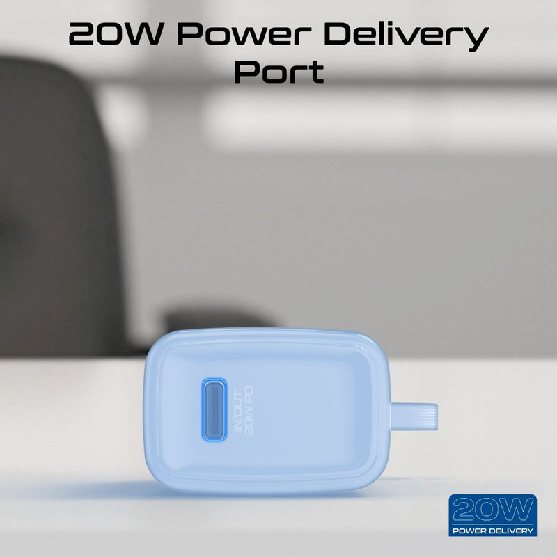 Pocket-Sized, Fast Charging Power Bank with Foldable USB-C Connector a ...