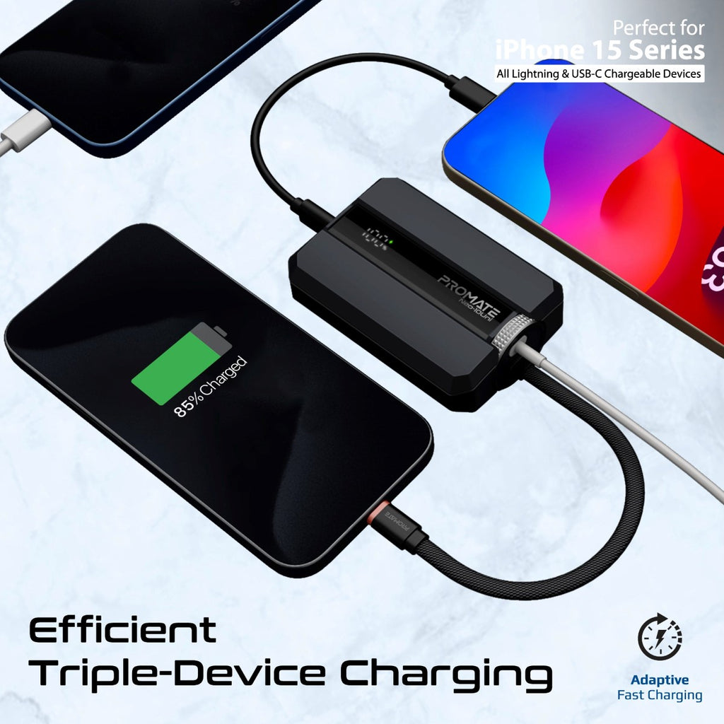 Ultra-Compact 30W PD Power Bank with USB-C / Lightning Ports & Bidirec ...