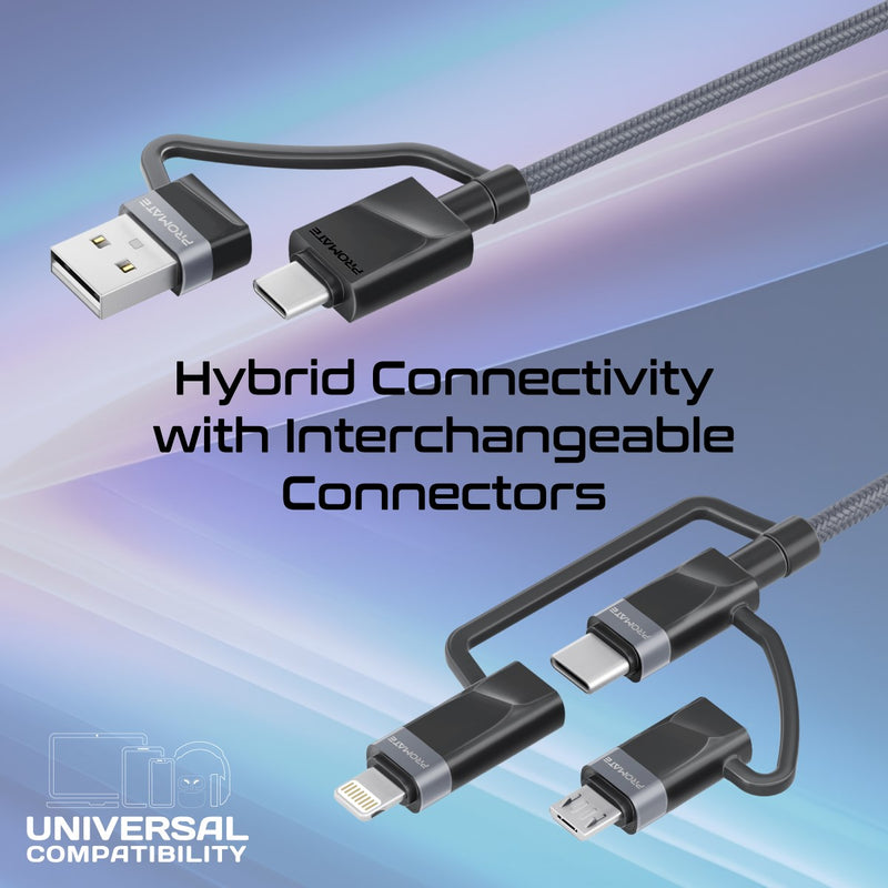 6-in-1 Hybrid Multi-Connector cable for Charging & Data Transfer ...