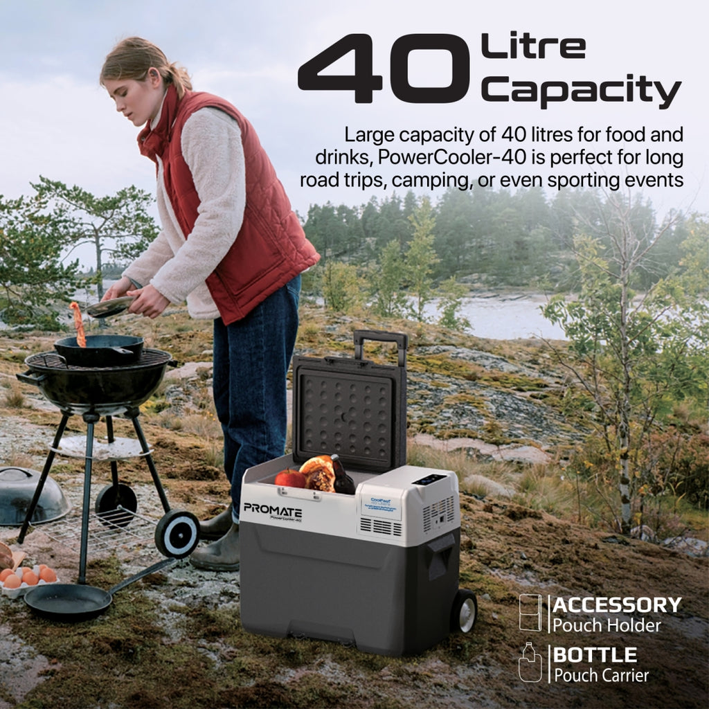 CoolFast™ 40 Liters Portable Outdoor Mini Refrigerator with 52000mAh P ...