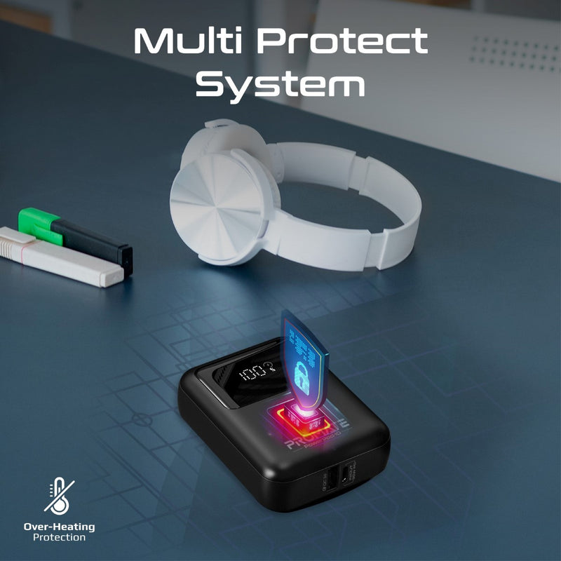 Ultra Compact 35W SuperSpeed™ Power Bank with Built-In USB-C Cable ...