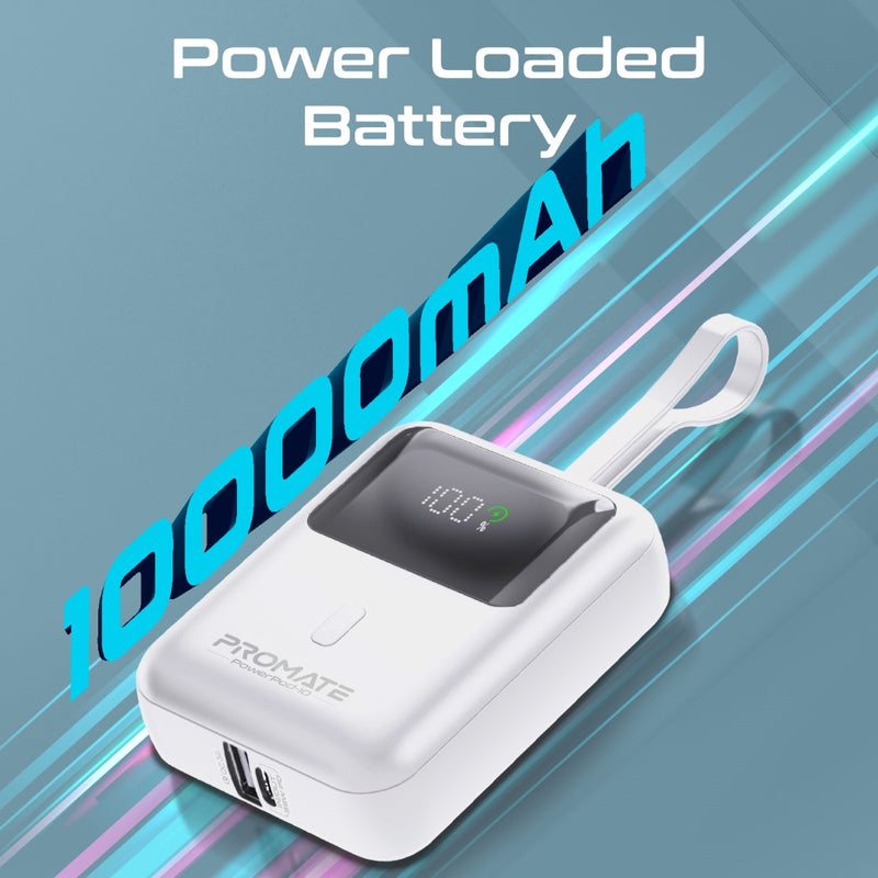 Ultra Compact 35W SuperSpeed™ Power Bank with Built-In USB-C Cable ...