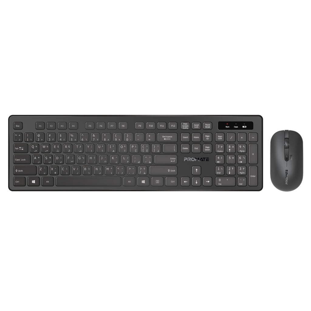 Sleek Profile Full-Size Wireless Keyboard and Mouse – Promate Technologies