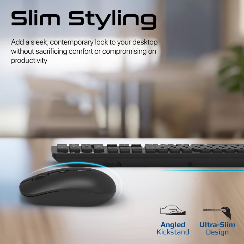 Sleek Profile Full-Size Wireless Keyboard and Mouse – Promate Technologies