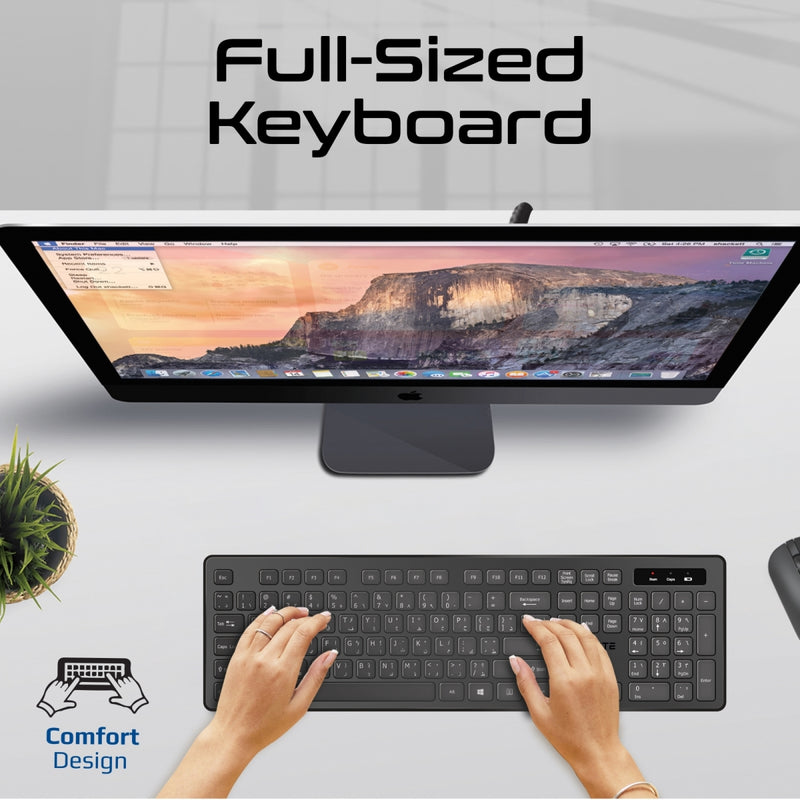 Sleek Profile Full-Size Wireless Keyboard and Mouse – Promate Technologies