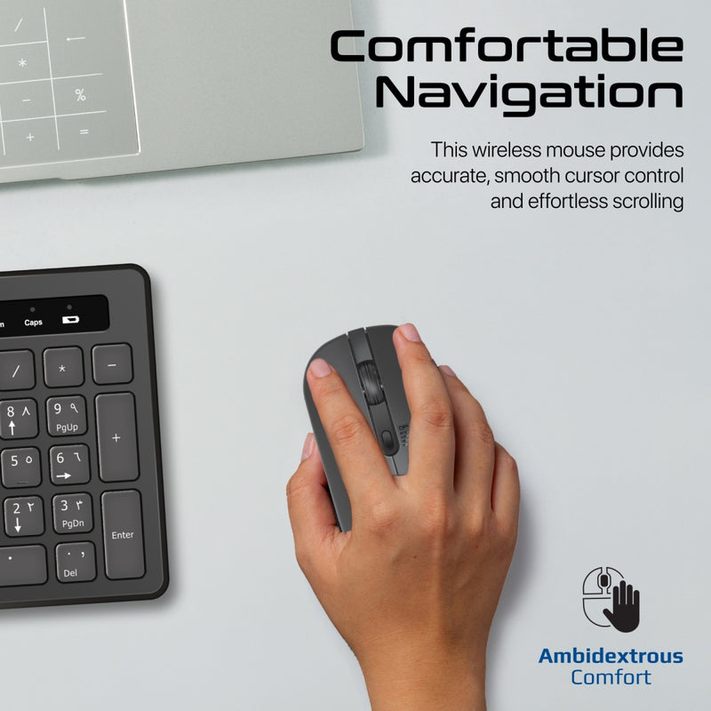 Sleek Profile Full-Size Wireless Keyboard and Mouse – Promate Technologies