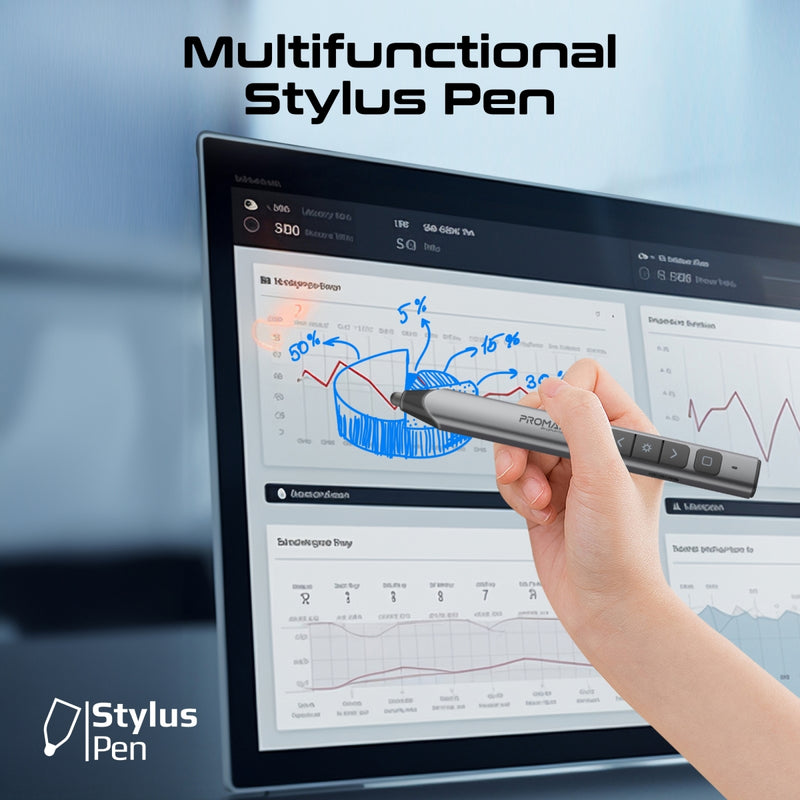 Universal Intuitive Wireless Presenter with Stylus Pen – Promate Technologies