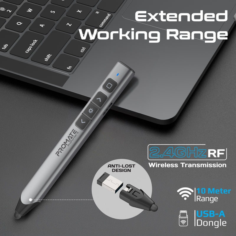 Universal Intuitive Wireless Presenter with Stylus Pen – Promate Technologies