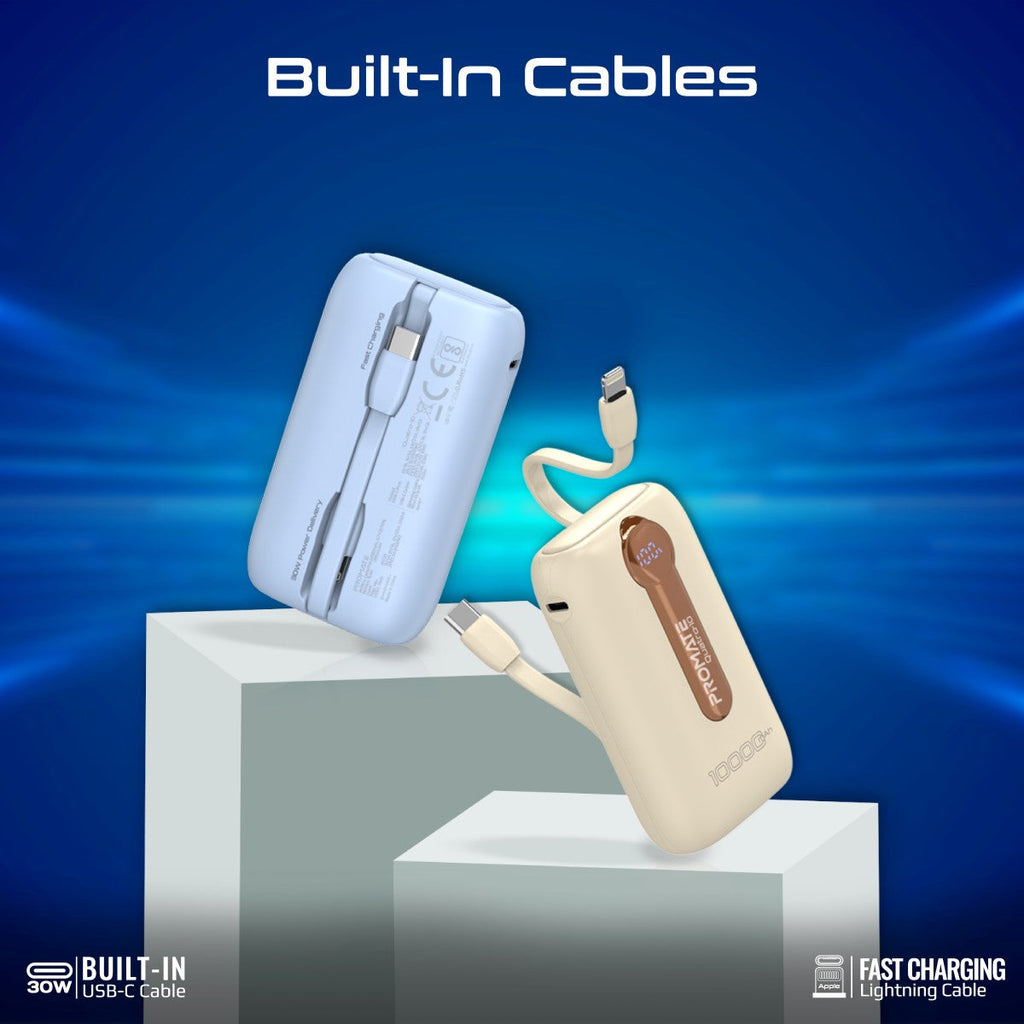 4-Piece 10000mAh Power Bank Charging Set with In-Built USB-C and Light ...