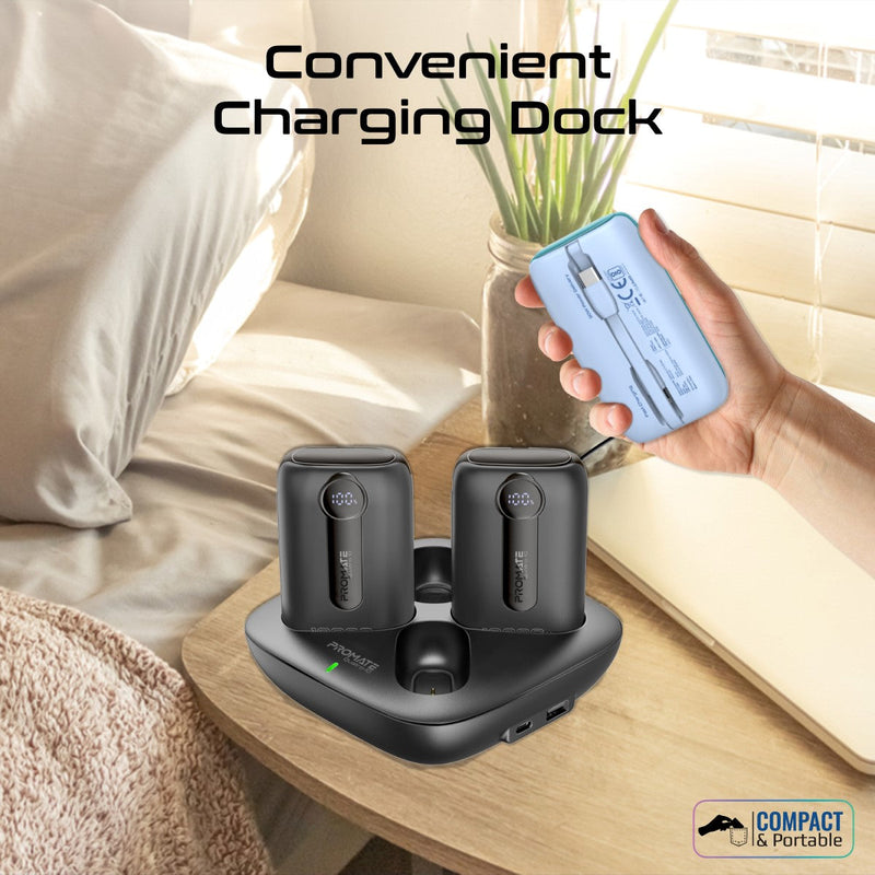 4-Piece 10000mAh Power Bank Charging Set with In-Built USB-C and Light ...