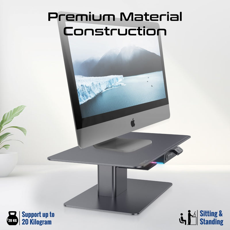 Motorized Ergonomic Monitor & Laptop Stand with Built-In USB Hub ...