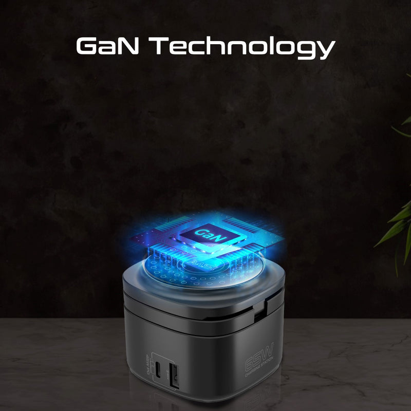 65W GaNFast™ Foldable MagSafe Compatible Wireless Charging Station ...