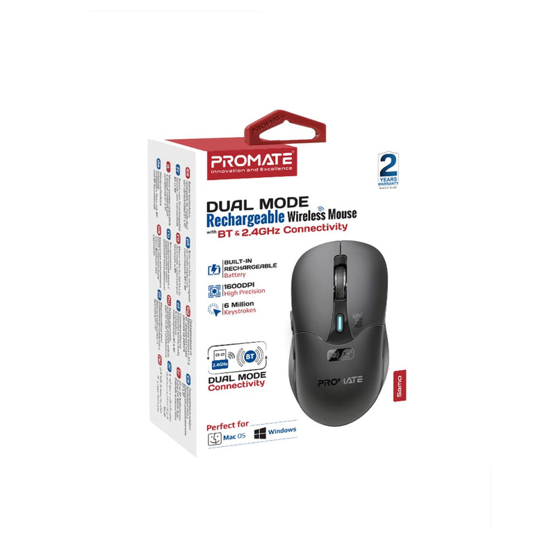 Dual Mode Rechargeable Wireless Mouse with BT & RF Connectivity ...