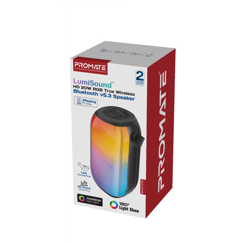 LumiSound™ HD 20W RGB True Wireless Bluetooth v5.3 Speaker – Promate ...