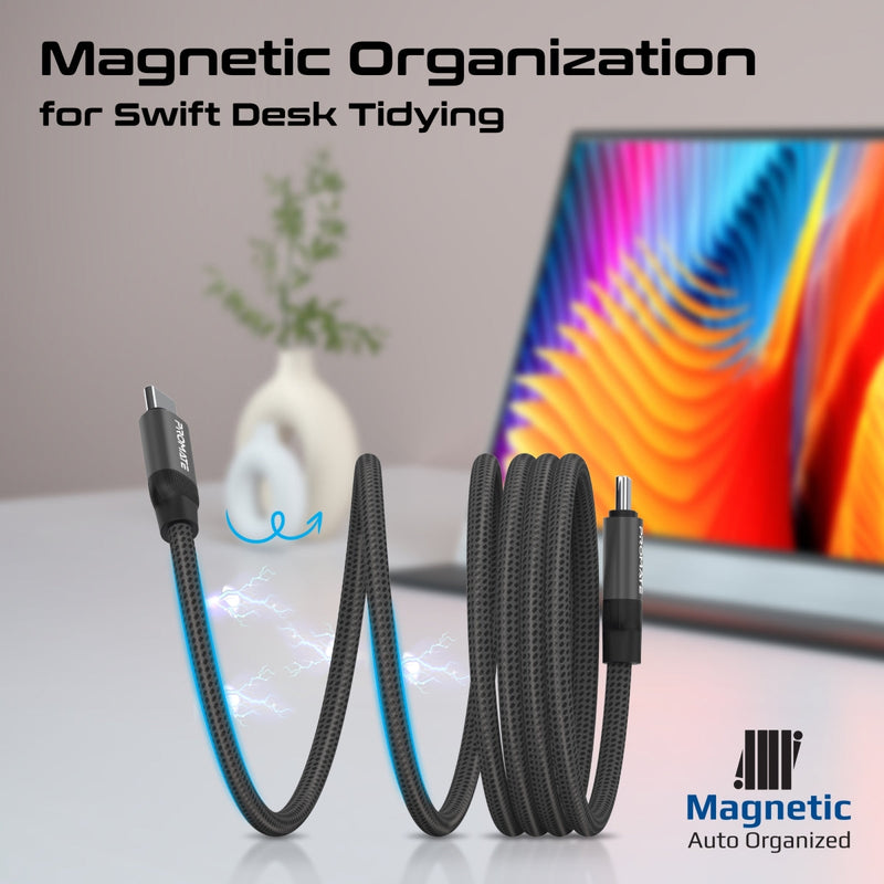 60W Power Delivery Self-Organizing Magnetic USB-C Cable – Promate ...