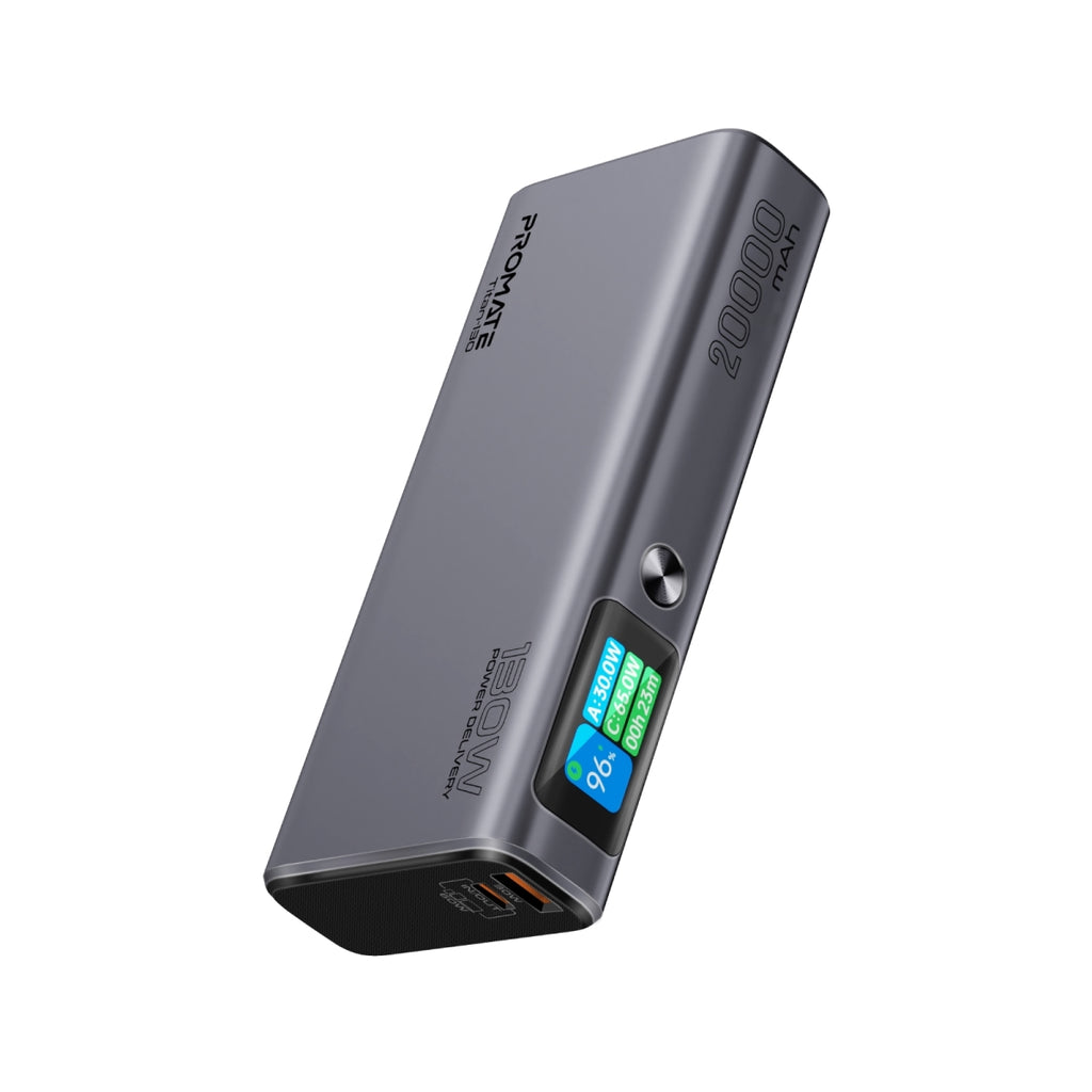 Sleek 130W Multi-Port Power Delivery Power Bank with TFT LCD Screen ...