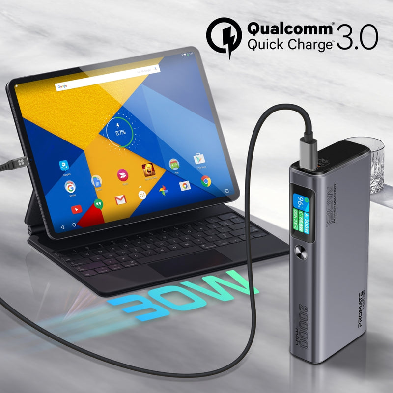 Sleek 130W Multi-Port Power Delivery Power Bank with TFT LCD Screen ...