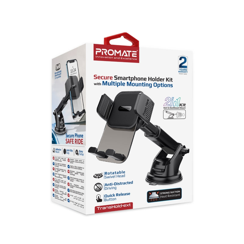 Secure Smartphone Holder Kit with Multiple Mounting Options – Promate ...