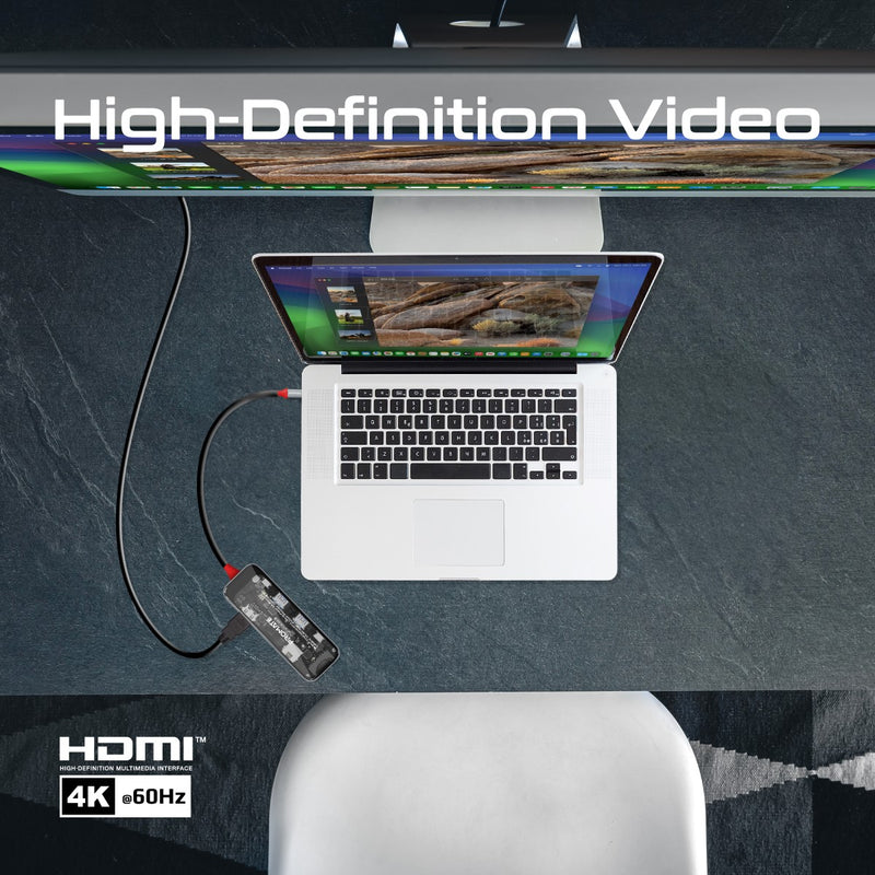 8-in 1 Transparent Ultra-Fast Multiport USB-C Hub with 100W Power Deli ...