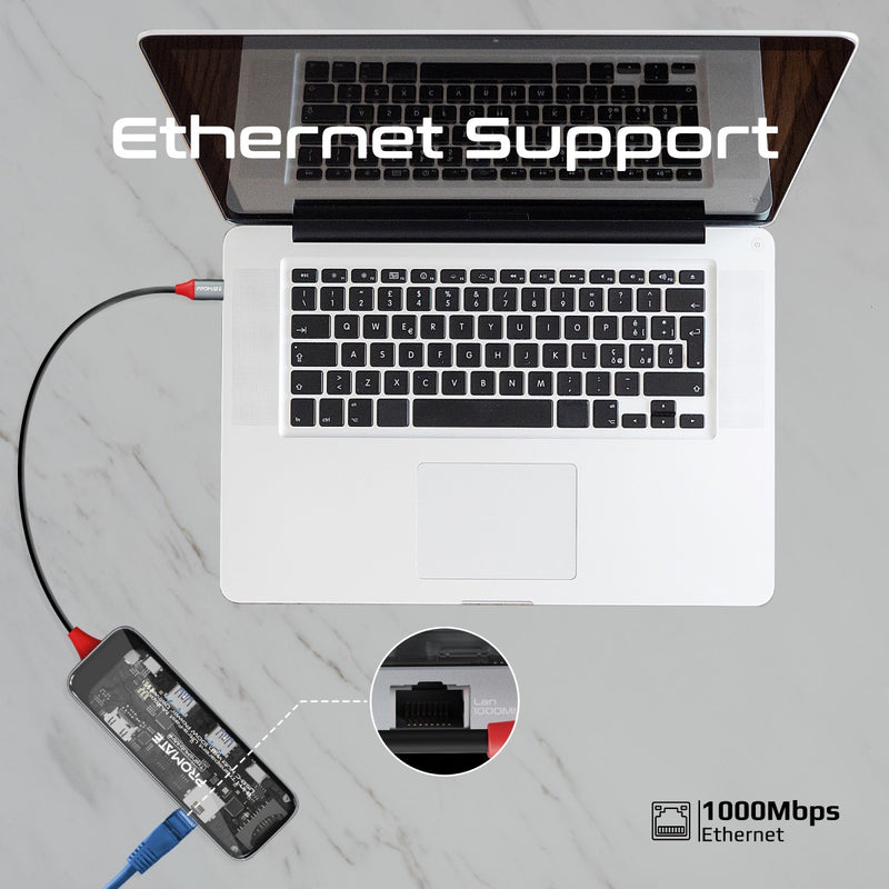 8-in 1 Transparent Ultra-Fast Multiport USB-C Hub with 100W Power Deli – Promate Technologies