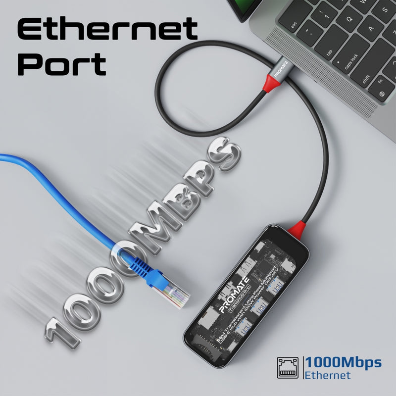 11-in-1 Transparent Ultra-Fast Multiport USB-C Hub with 100W Power Del ...