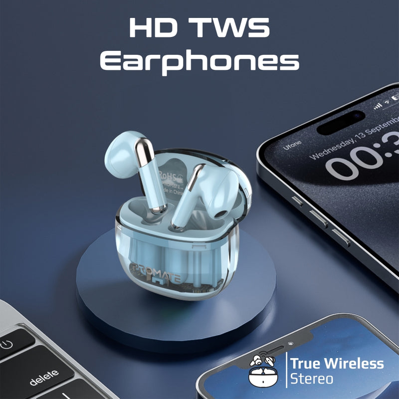 High Definition Transparent TWS Earbuds with IntelliTouch – Promate ...