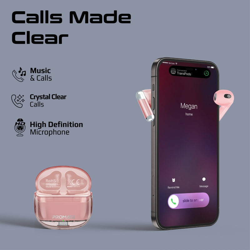 High Definition Transparent TWS Earbuds with IntelliTouch – Promate ...