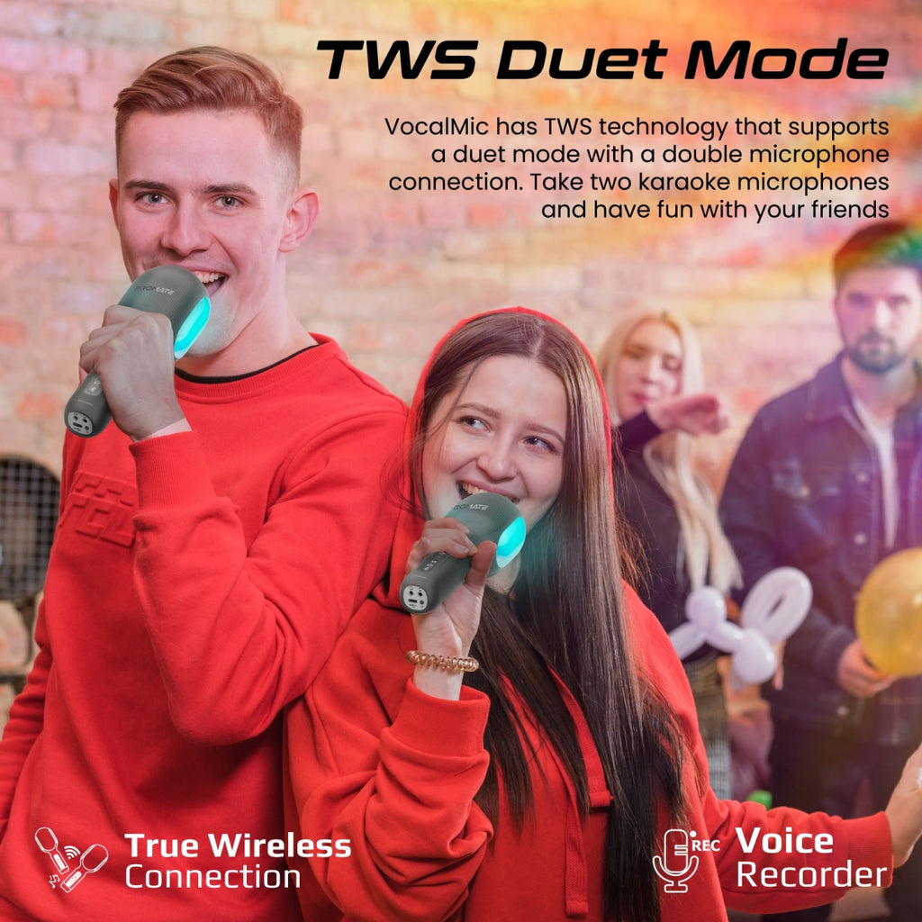 5-in-1 Wireless Karaoke Microphone & Speaker with Dynamic RGB Lights ...